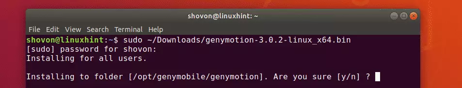 Ubuntu मा Genymotion एन्ड्रोइड इमुलेटर कसरी स्थापना गर्ने 5107_15