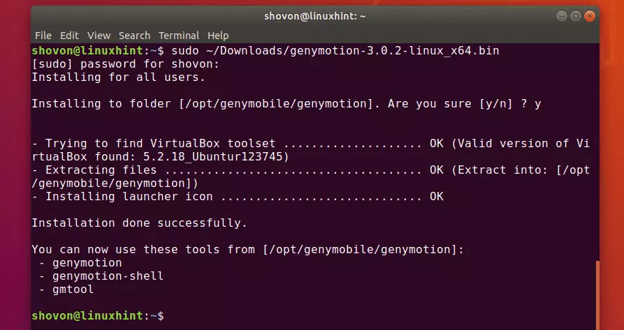 كيفية تثبيت Genymotion Android Emulator على نظام Ubuntu 5107_16