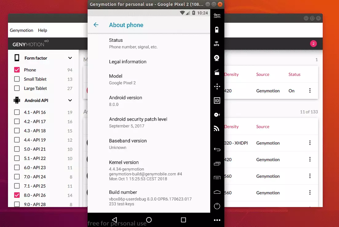 Hvernig á að setja upp Genymotion Android emulator á Ubuntu 5107_31