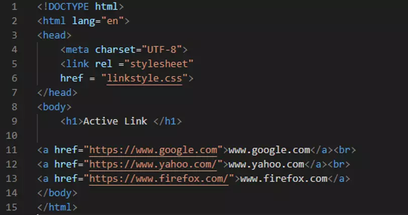 CSS Active Link