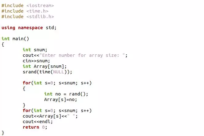 Ompliu la matriu amb números aleatoris C++ 5192_3