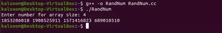 యాదృచ్ఛిక సంఖ్యలు C++తో శ్రేణిని పూరించండి 5192_4