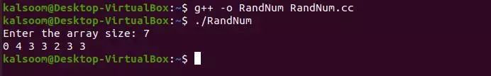 యాదృచ్ఛిక సంఖ్యలు C++తో శ్రేణిని పూరించండి 5192_6