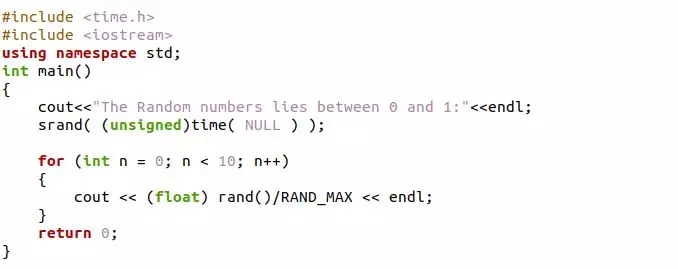 റാൻഡം നമ്പറുകൾ C++ ഉപയോഗിച്ച് അറേ പൂരിപ്പിക്കുക 5192_7