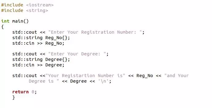 Correzione dell'errore C++: la stringa non è definita 5198_5