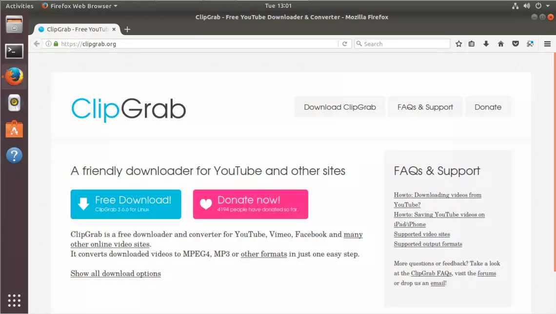 Installer Clipgrab på Ubuntu 5328_1