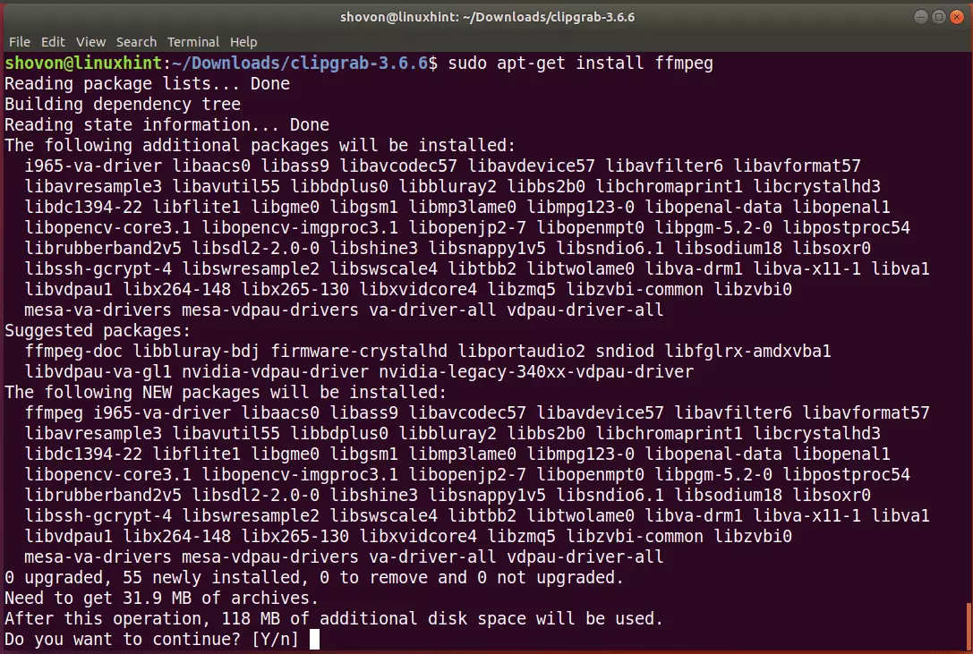 დააინსტალირეთ Clipgrab Ubuntu-ზე 5328_15