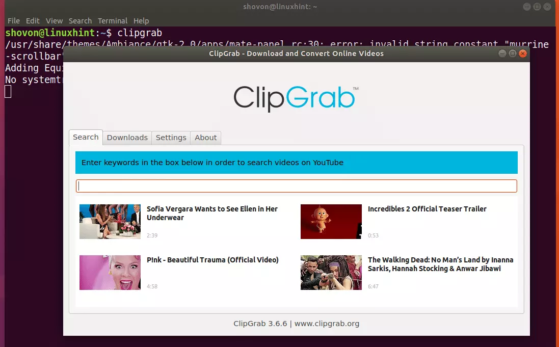 Усталюйце Clipgrab на Ubuntu 5328_16