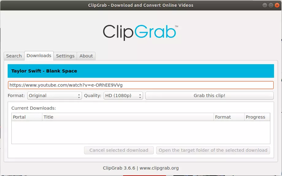 Faʻapipiʻi Clipgrab ile Ubuntu 5328_19