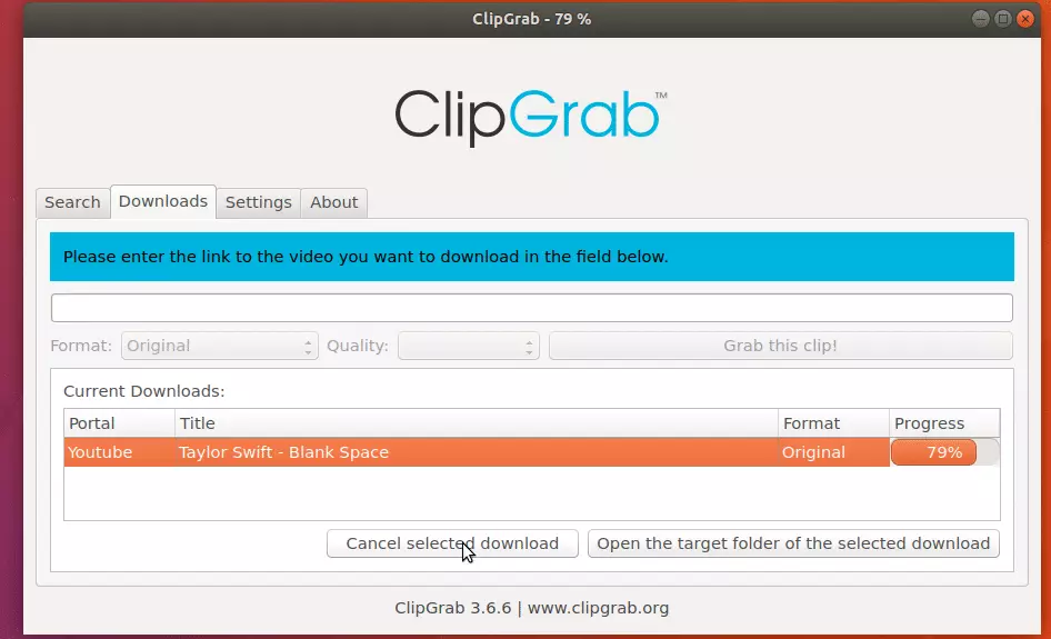 Усталюйце Clipgrab на Ubuntu 5328_25