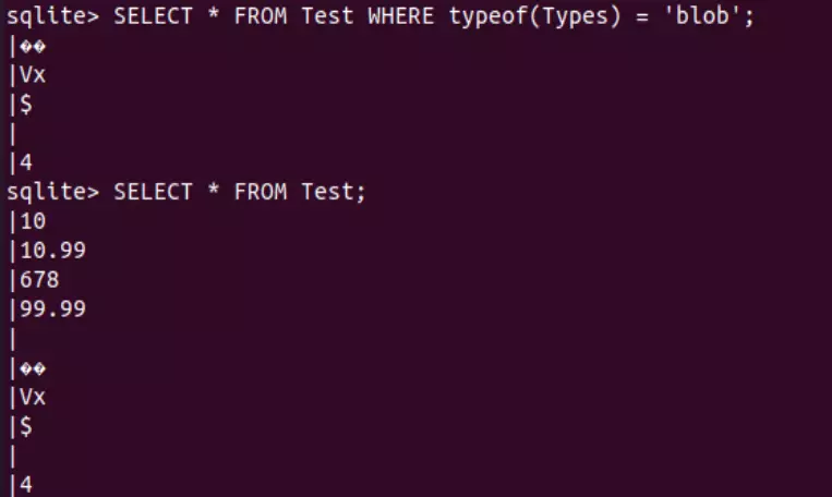 Mofuta oa data oa SQLite: Blob 537_10