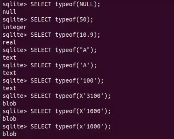 SQLite ডেটাটাইপ: ব্লব 537_5