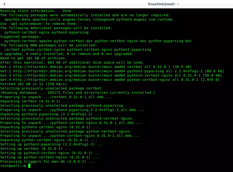 Wéi installéiere Dir Gratis SSL Zertifikat fir Nginx op Debian 10 5384_10
