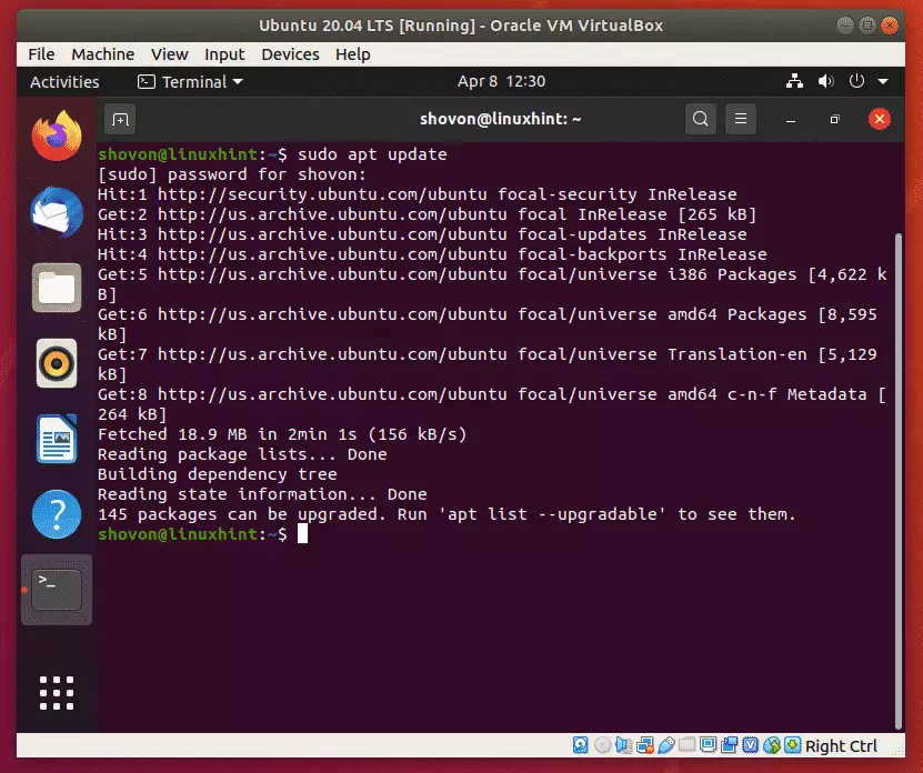 Kako namestiti Ubuntu 20.04 na VirtualBox 545_32