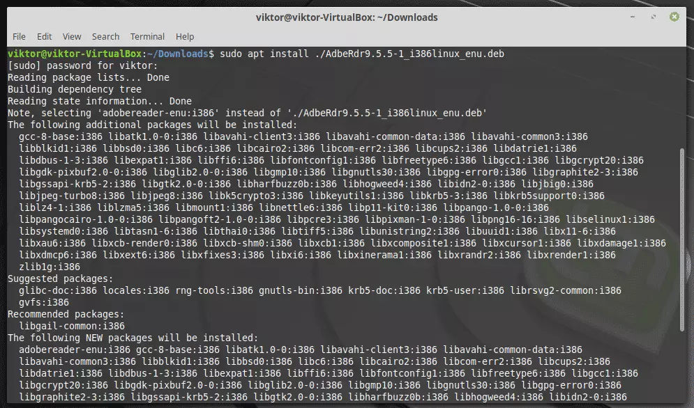 Чӣ тавр насб кардани Adobe Reader дар Linux Mint 5465_2