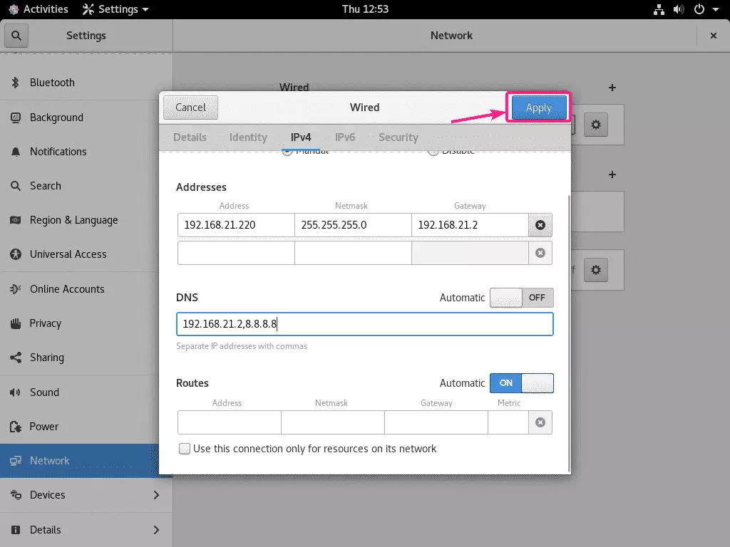 CentOS 8'de Statik IP'yi Yapılandırma 5474_11