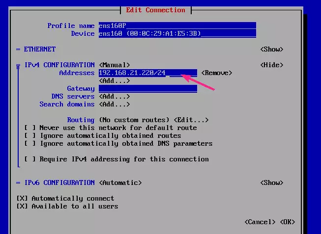 Διαμόρφωση στατικής IP στο CentOS 8 5474_24