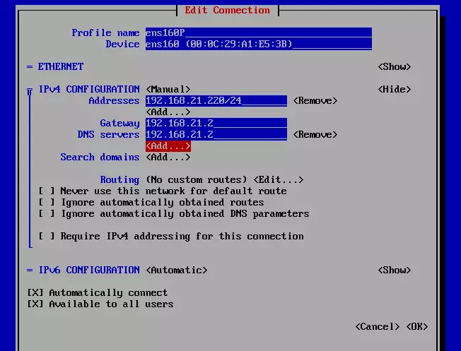 CentOS 8 ನಲ್ಲಿ ಸ್ಥಿರ IP ಅನ್ನು ಕಾನ್ಫಿಗರ್ ಮಾಡಲಾಗುತ್ತಿದೆ 5474_28