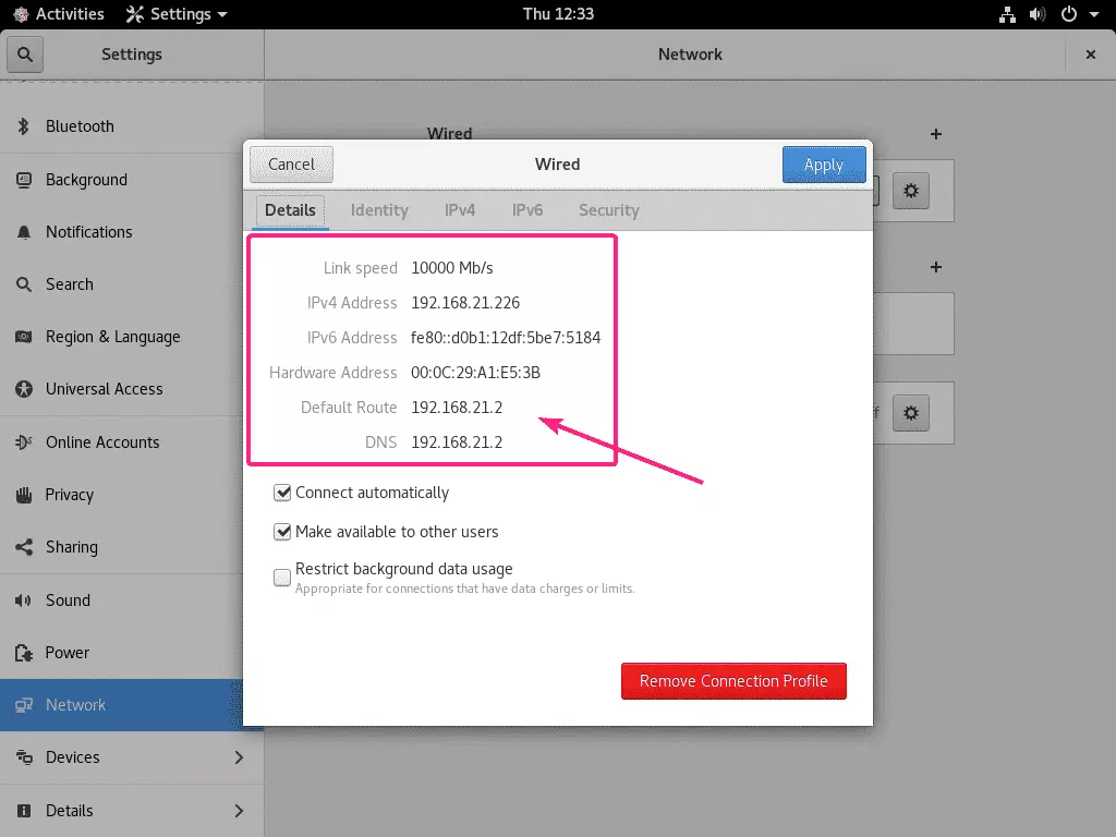 Statisch IP configureren op CentOS 8 5474_4