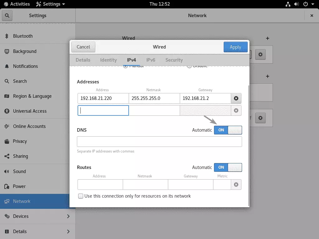 Statisch IP configureren op CentOS 8 5474_8