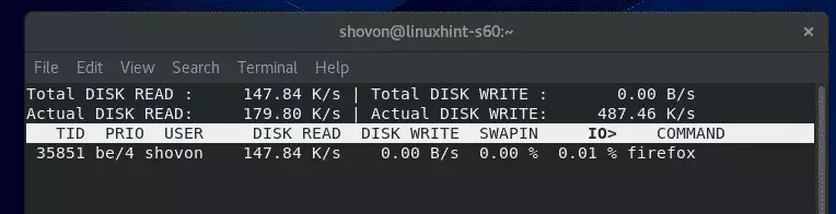 Pārraugiet CentOS 8 diska lietojumu, IO, tīkla trafiku 5485_19