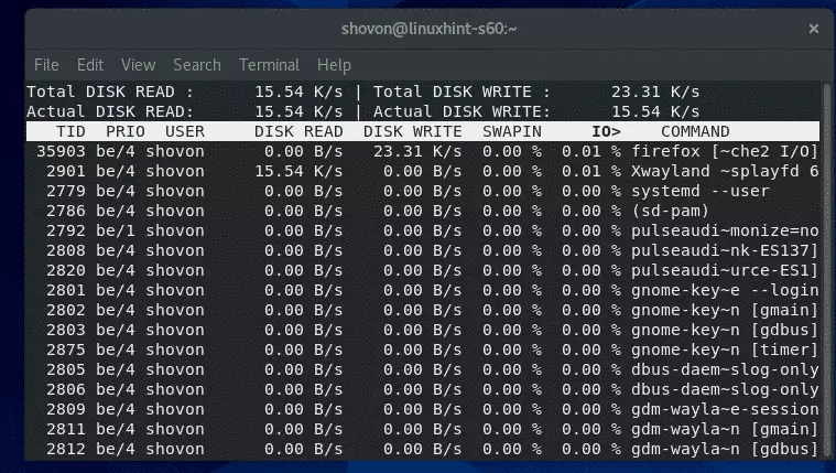 CentOS 8 Disk ulanylyşyna, IO, Tor traffigine gözegçilik ediň 5485_23