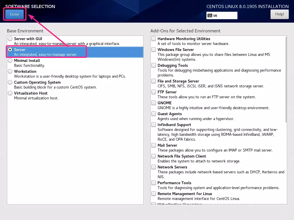 Installere CentOS 8 ved hjelp av NetBoot ISO Image 5490_41