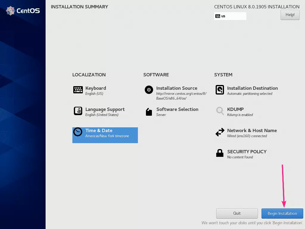 NetBoot ISO Image kullanarak CentOS 8'i yükleme 5490_44