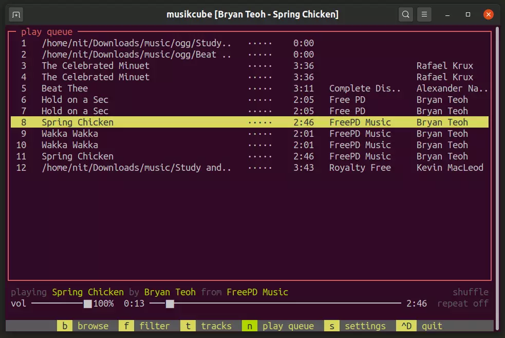 Pemain Muzik Barisan Perintah Terbaik untuk Linux 5518_5