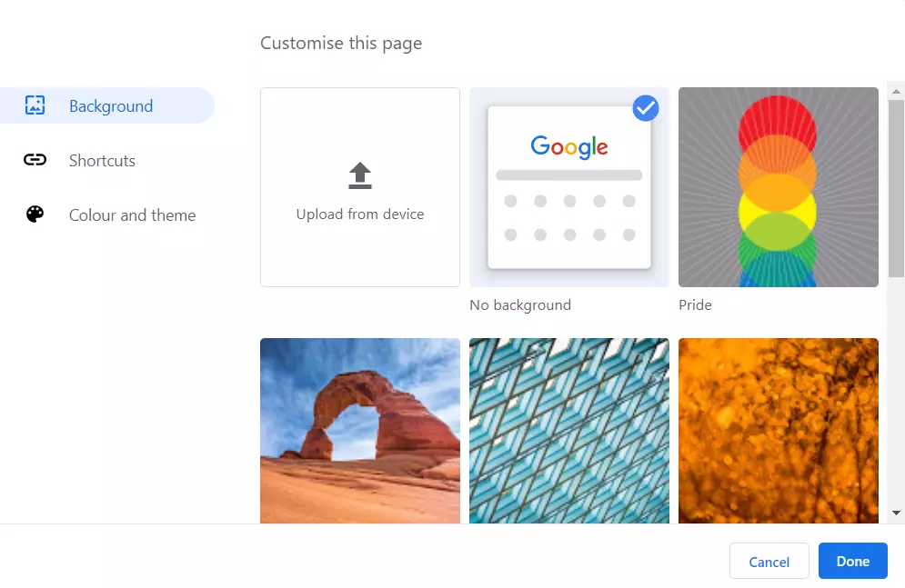 Google क्रोम पर नए टैब पेज की पृष्ठभूमि को कैसे अनुकूलित करें? 5547_2