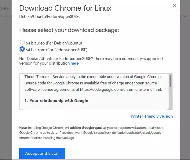 Ako nainštalovať Google Chrome na openSUSE 5556_9