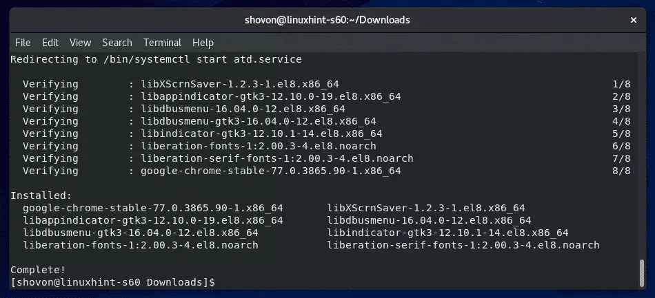 在 CentOS 8 上安裝谷歌瀏覽器 5557_10