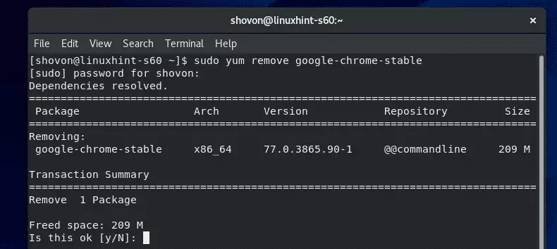 Google Chrome'u CentOS 8'e Yükleme 5557_23