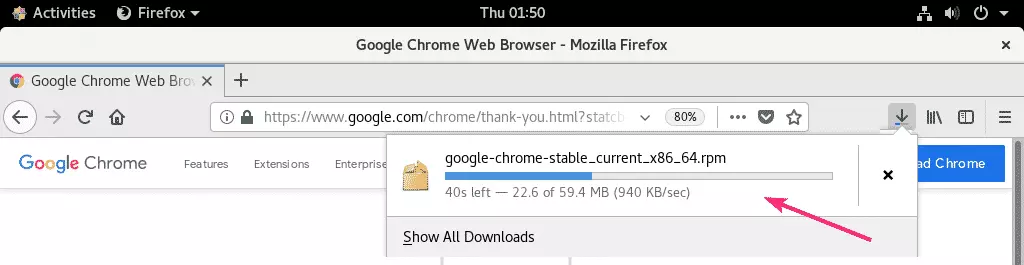 在 CentOS 8 上安裝谷歌瀏覽器 5557_4