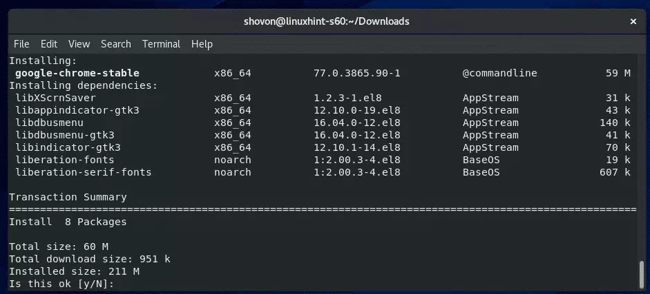 在 CentOS 8 上安裝谷歌瀏覽器 5557_8