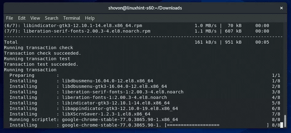 Google Chrome'u CentOS 8'e Yükleme 5557_9