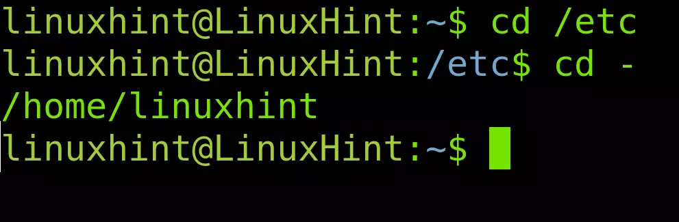 Linux ရှိ လမ်းညွှန်တစ်ခုသို့ မည်သို့ပြန်သွားမည်နည်း။ 555_3