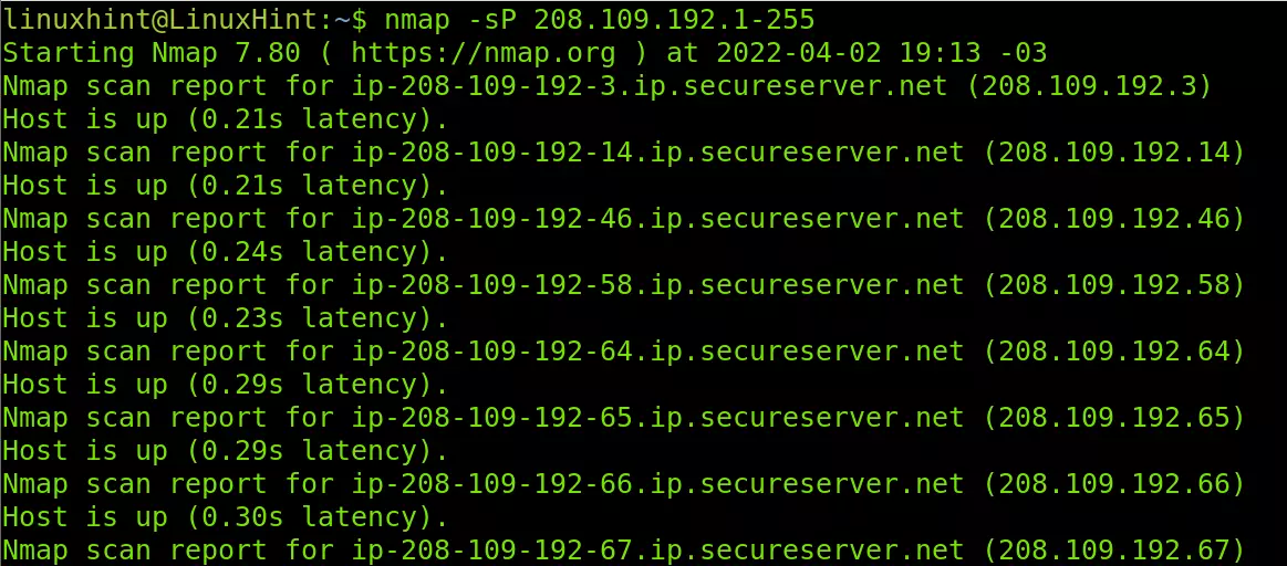 Nmap પિંગ સ્વીપ 559_2