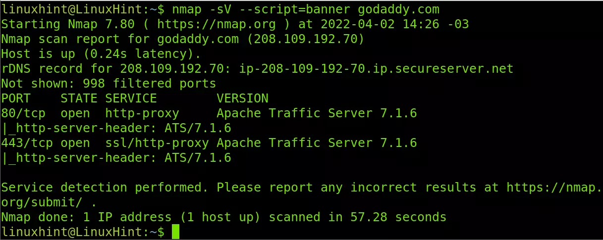 Използване на Nmap скриптове: Nmap Banner Grab 561_4