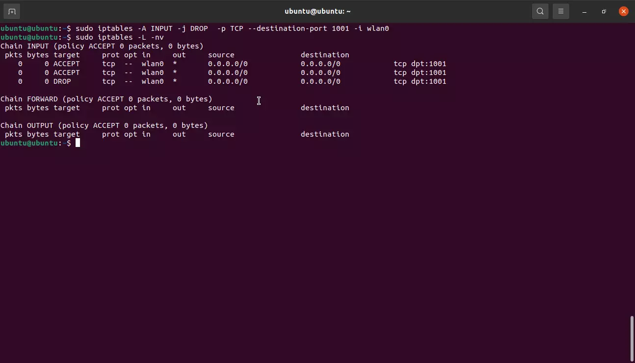 Ubuntu Iptables: kuidas juhtida võrguliiklust iptablesi abil? 5627_5