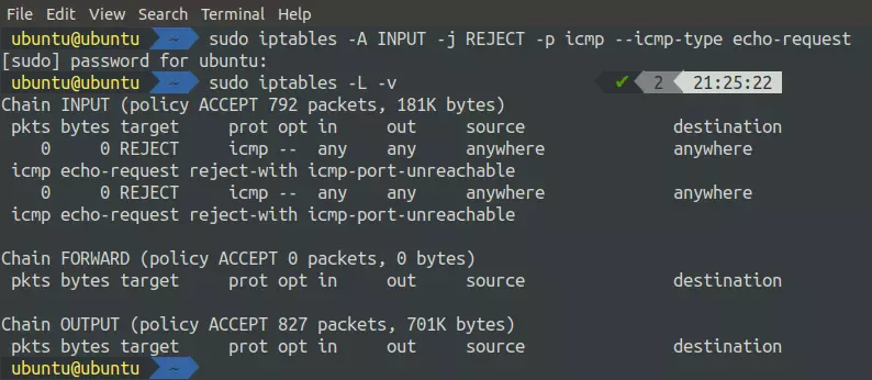 So verwenden Sie IP-Tabellen zum Blockieren von ICMP 5628_3