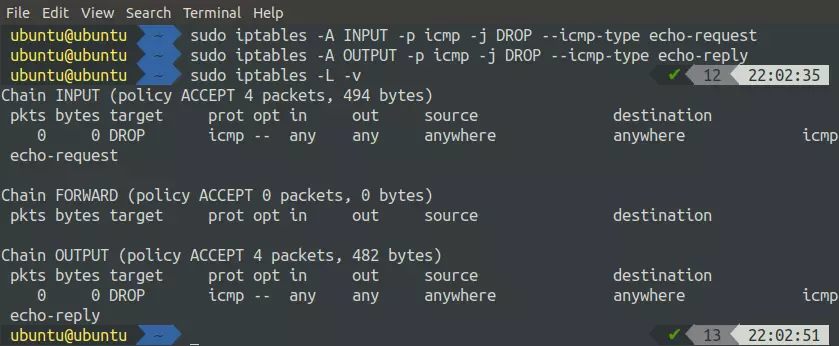 So verwenden Sie IP-Tabellen zum Blockieren von ICMP 5628_5