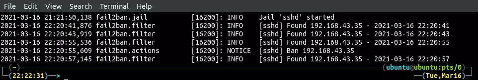 Sut i Sefydlu IPS (Fail2ban) i Ddiogelu rhag Ymosodiadau Gwahanol 5637_8