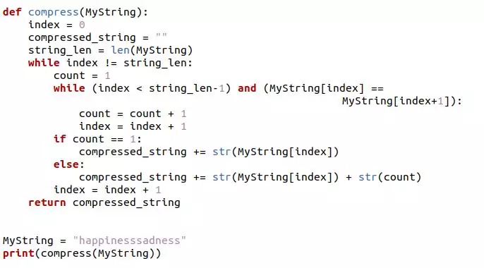 Stringkomprimering i Python 5657_1