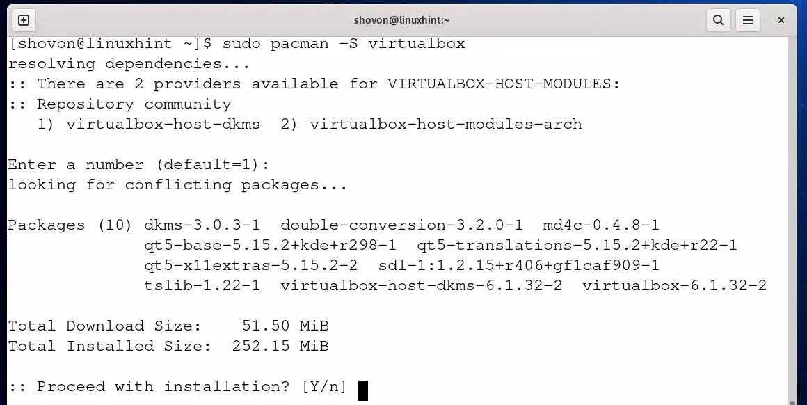 Installa VirtualBox su Arch Linux 5673_7