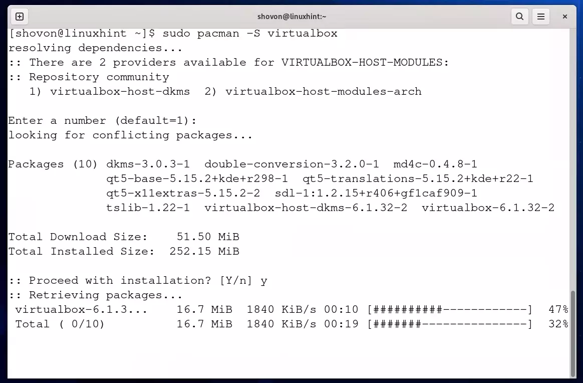 Installéiert VirtualBox op Arch Linux 5673_8