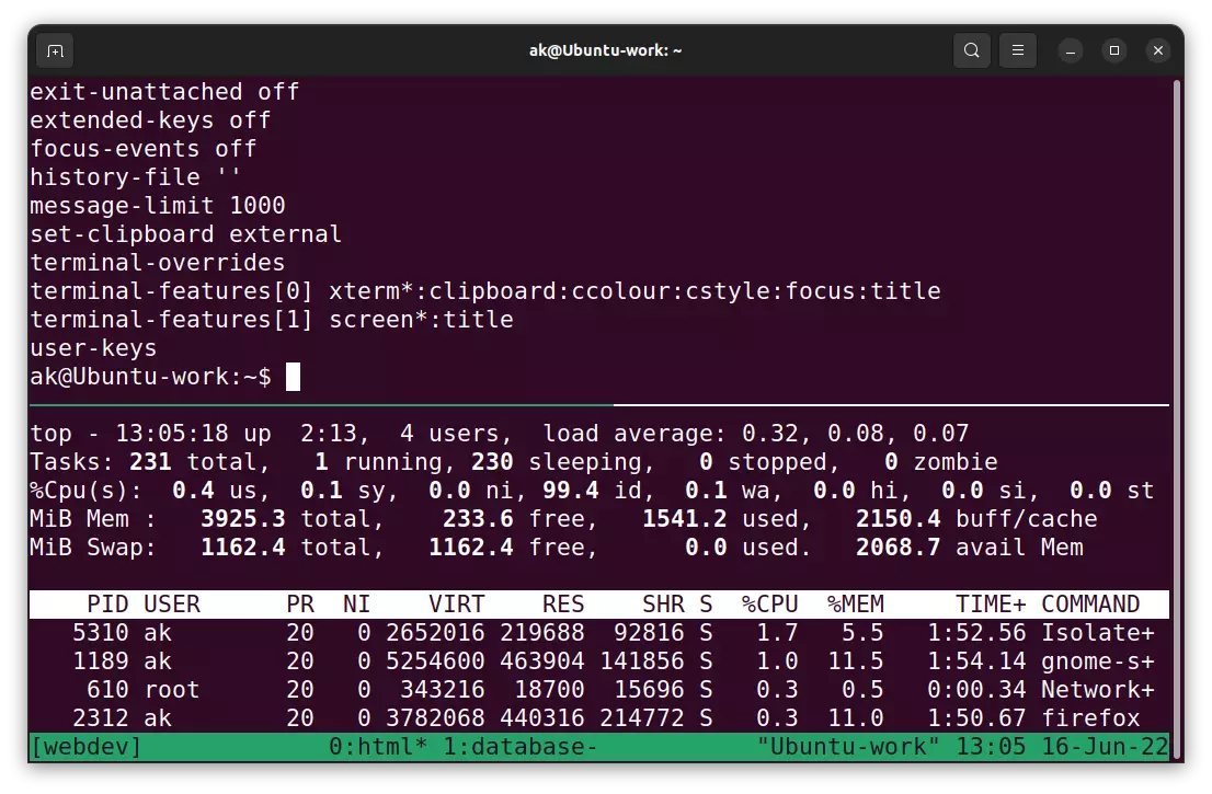 tmux ਵਿੱਚ ਸਥਿਤੀ ਪੱਟੀ ਨੂੰ ਅਨੁਕੂਲਿਤ ਕਰਨਾ 56_3