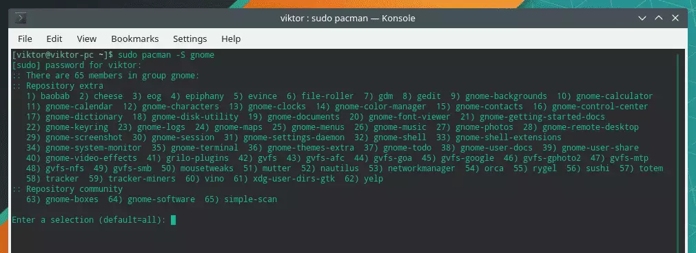 Hoe kinne jo GNOME ynstalleare op Manjaro Linux 5784_2