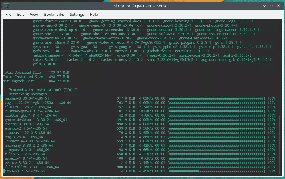 Otu esi etinye GNOME na Manjaro Linux 5784_4