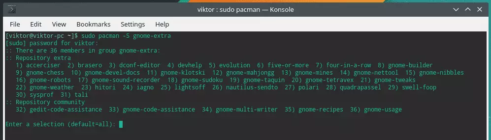 Otu esi etinye GNOME na Manjaro Linux 5784_6